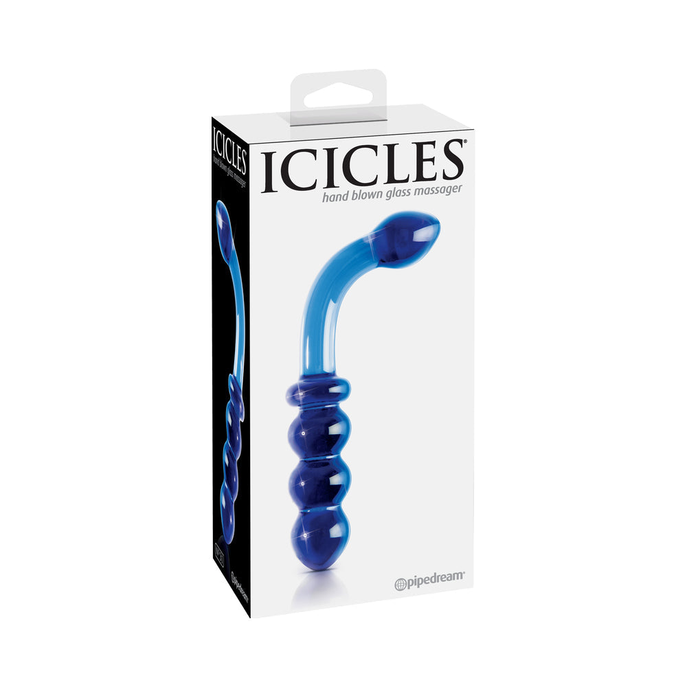 Pipedream Icicles No. 31 Curved Beaded 7.25 in. Dual-Ended Glass Dildo – Nice & Naughty